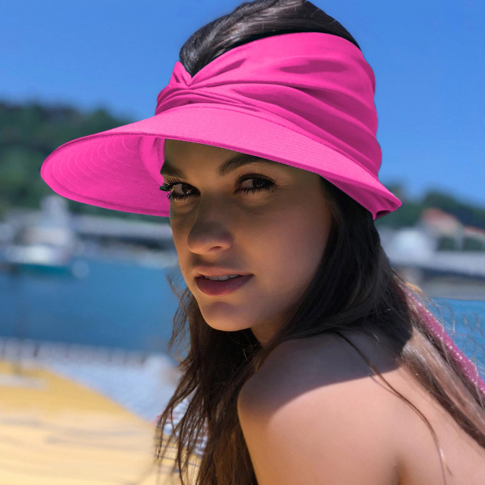 Beach Sun Visor Women's Sun Hat Women's Outdoor Sports Hat Hard Pass ...