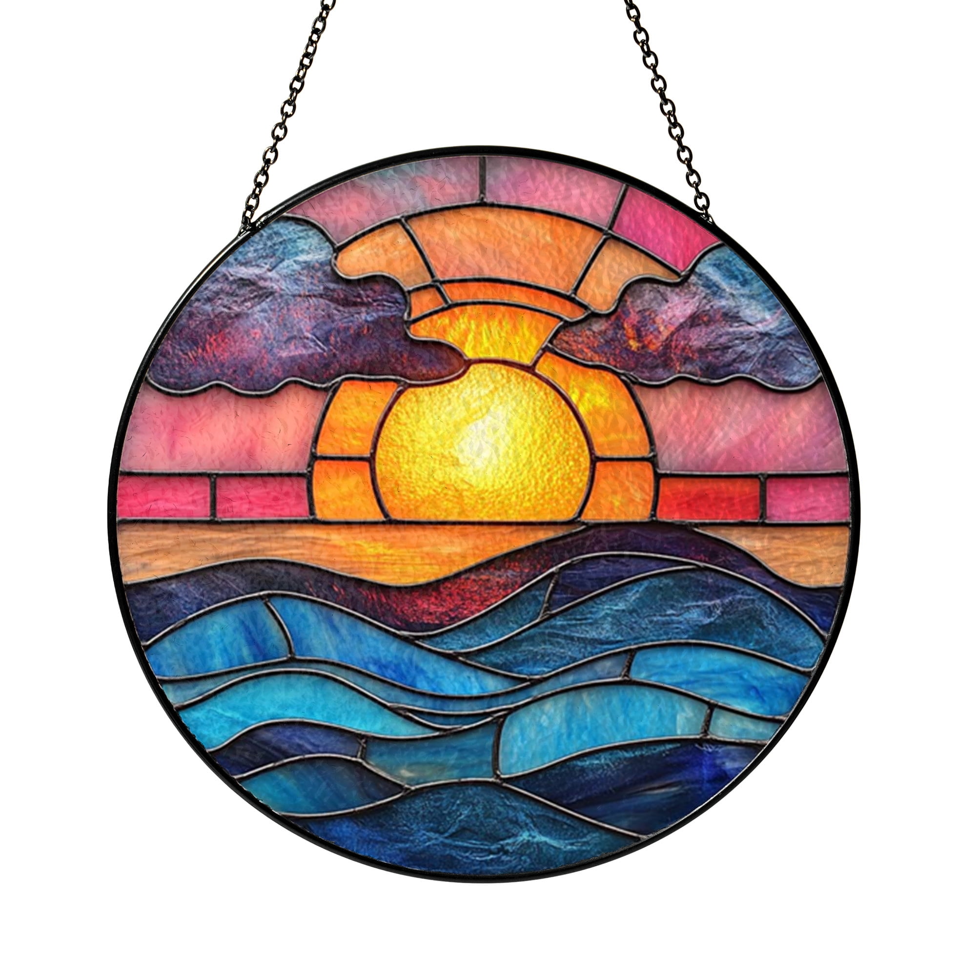 Beach Sunrise Scene Glass Window Hanging – Home Decor2001 - Walmart.com