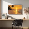 Beach Sunset Abstract Landscape Canvas Painting Print Wall Art for ...
