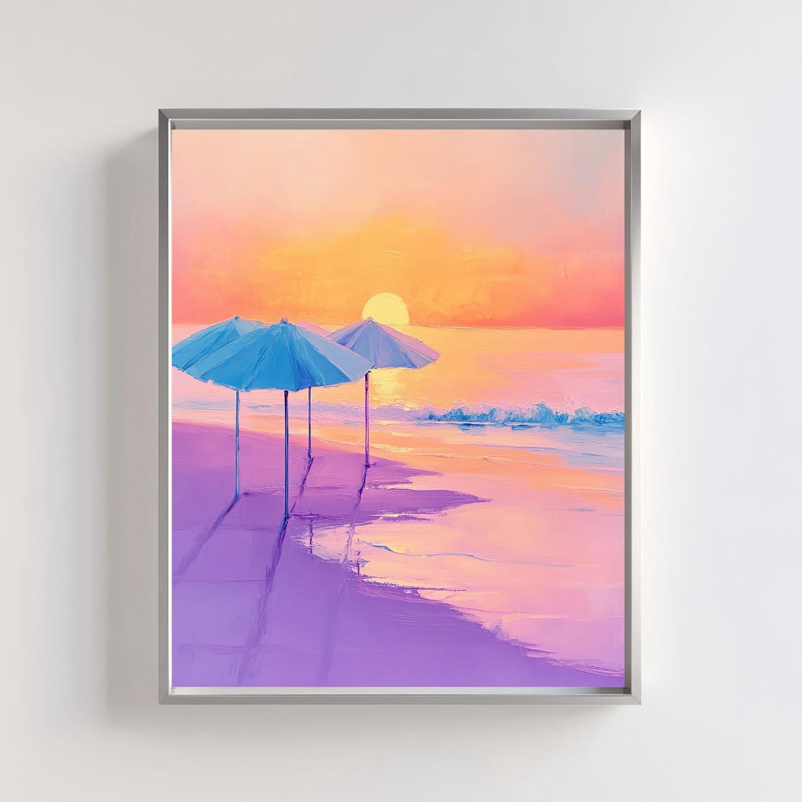 Beach Sunset Art Minimalist Coastal Seaside Nature Decor Unframed Paper ...