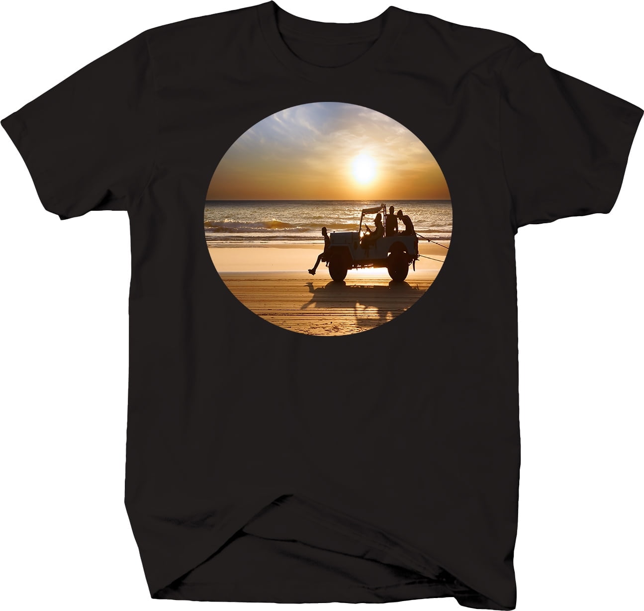 Beach Sunset Beach Buggy Shirts for Big Men 3XL Black - Walmart.com