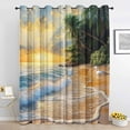 Beach Sunset Blackout Curtains for Bedroom & Living Room - Ocean Bird ...