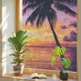 Beach Sunset Coconut Tree Window Privacy Film, Rainbow Film Decorative ...