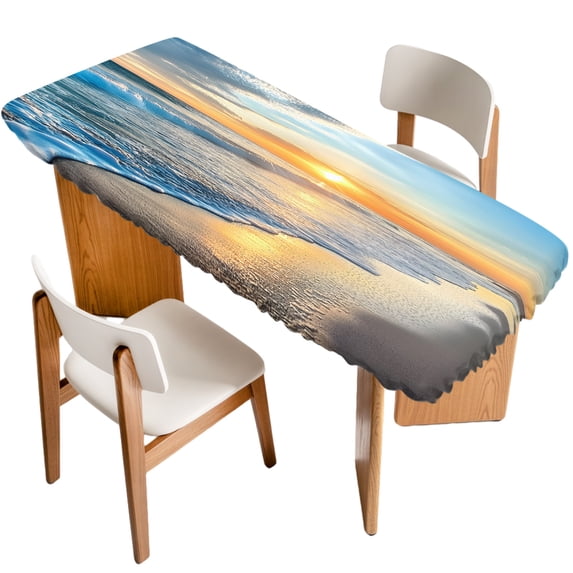 Beach Sunset Fitted Rectangle Tablecloth 32" x 96" Ocean Spray Sea ...