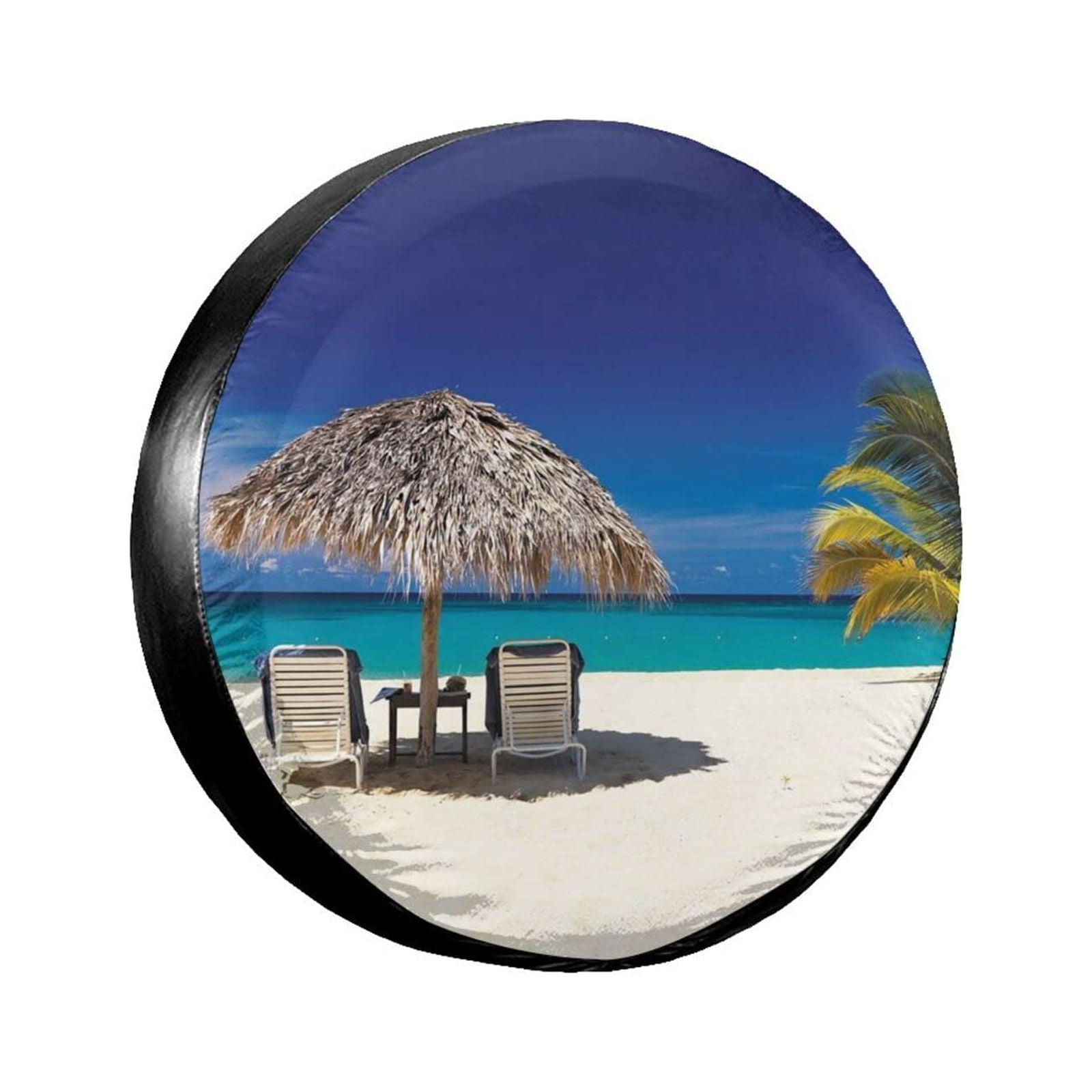 Beach Sunset Hammock Spare Tire Cover for RAV4 Prado RV SUV Trailer Car ...