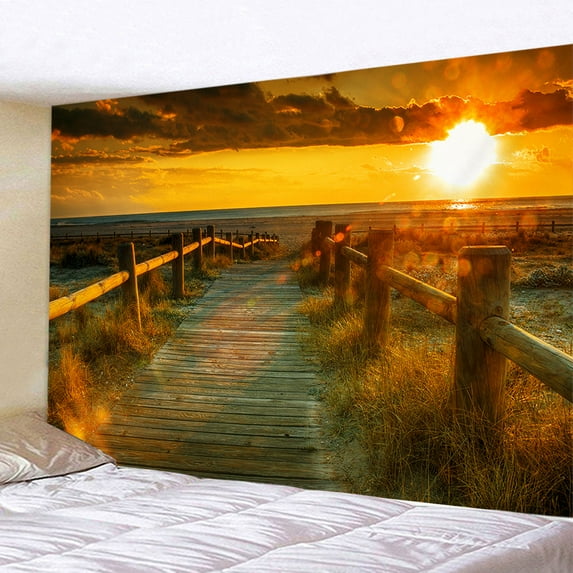 Beach Sunset Landscape Tapestry Wall Hanging Large Printed Cloth ...