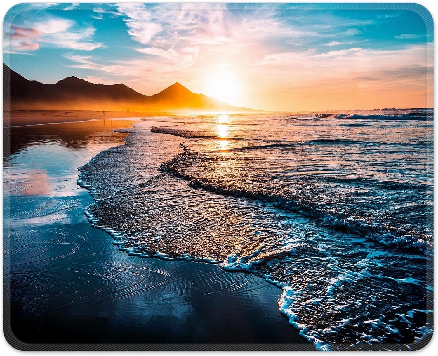 Beach Sunset Mouse Pad Square 9.5" x 7.9" for Wireless Mouse Notebooks ...