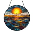 Beach Sunset Ocean Landscape Stained Glass Style Window Suncatcher ...