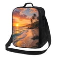 Beach Sunset Ocean Lunch Bag Insulated Thermal Lunch Box with Shoulder ...