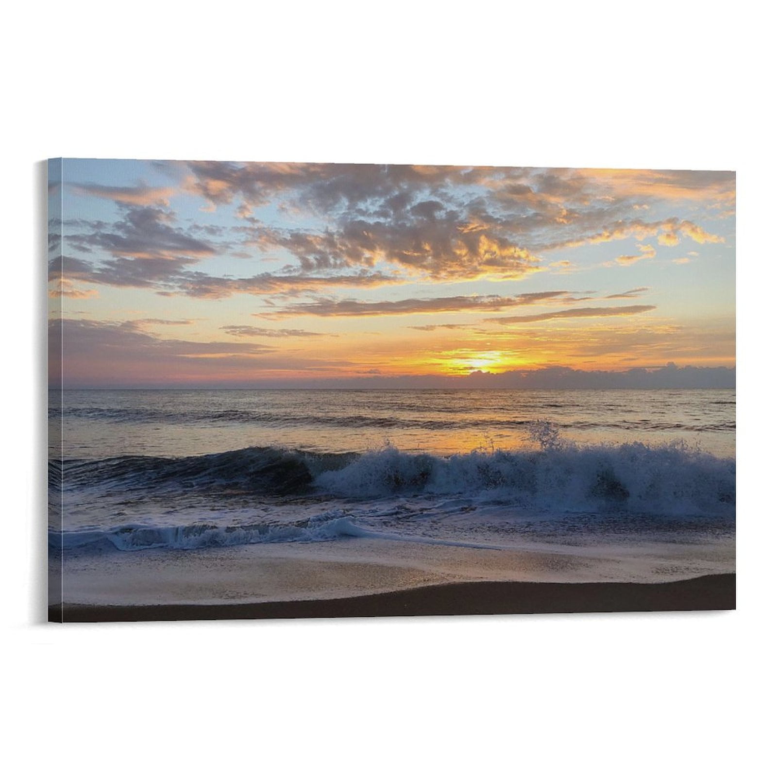 Beach Sunset Ocean Seascape Canvas Wall Art Poster Decorative Bedroom ...