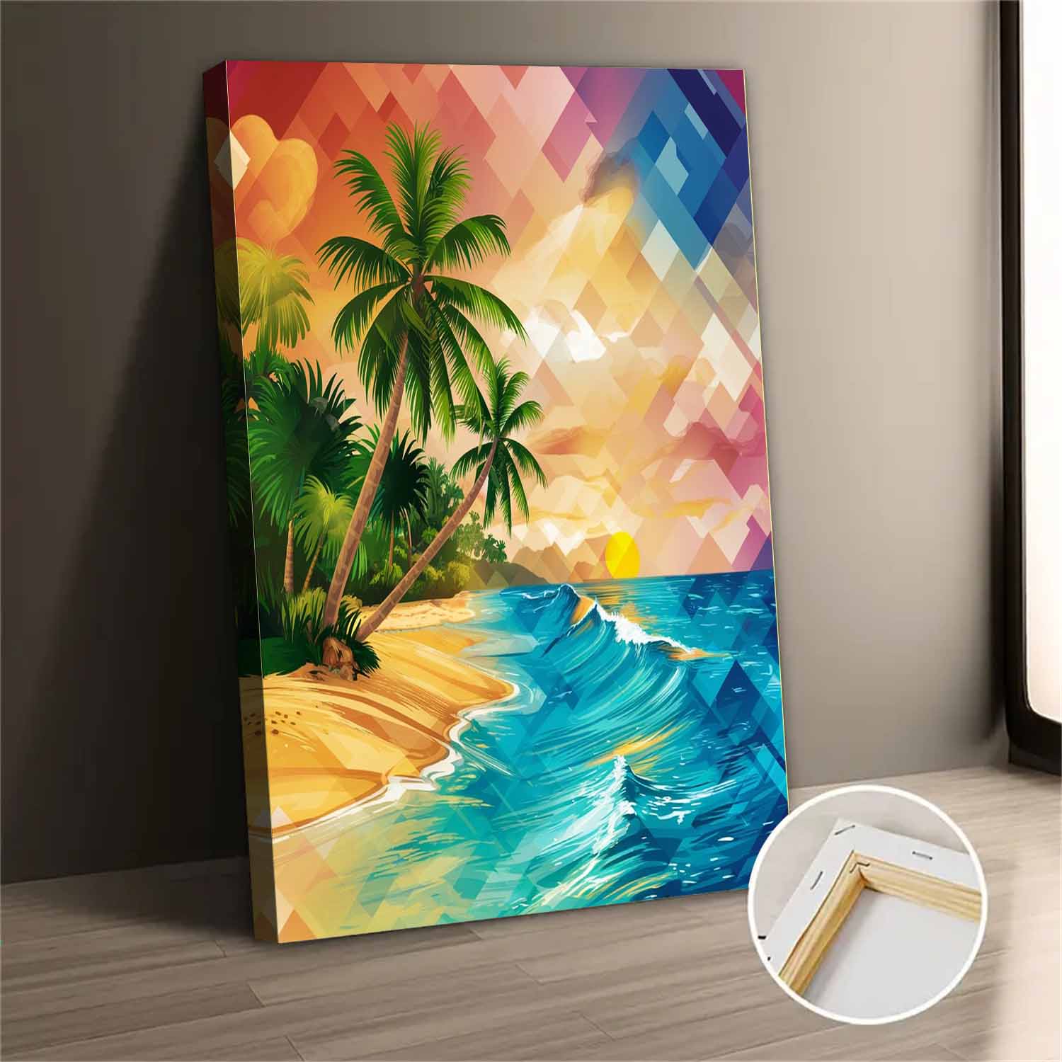 Beach Sunset Palm Trees Canvas Wall Art For Living Room Bedroom - Walmart.com