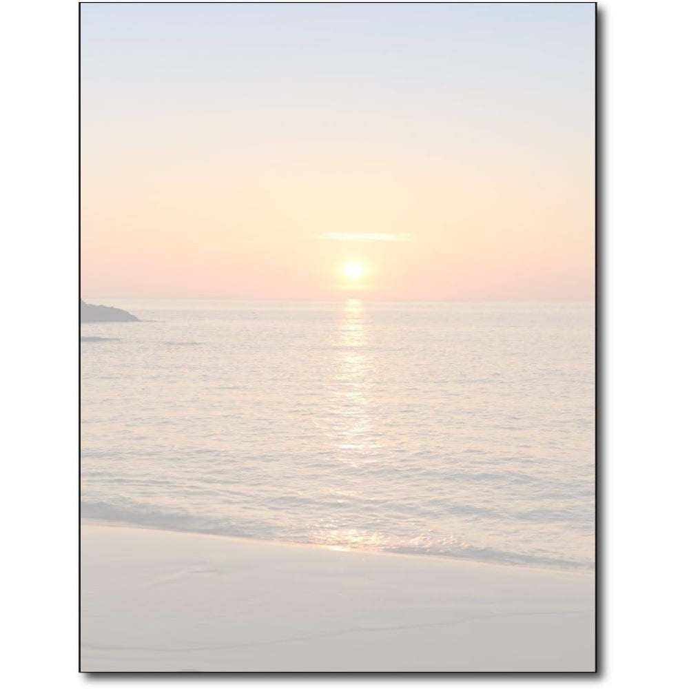 Beach Sunset Stationery Paper - 80 Sheets Letterhead for Inkjet/Laser ...