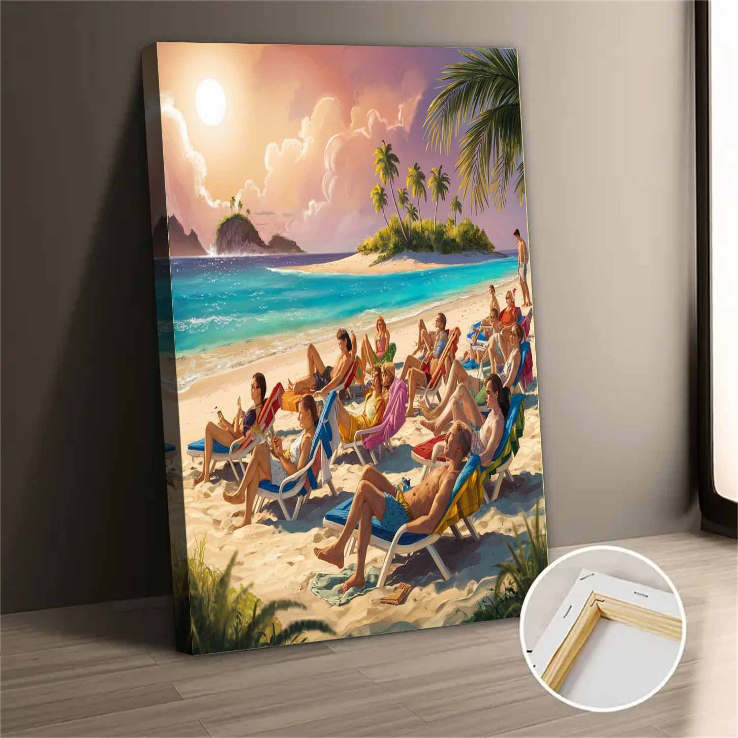Beach Sunset Tropical Canvas Wall Art Print - Walmart.com