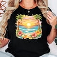 Beach Sunset Tropical Palm Tree Coastal Summer Ocean T-Shirt - Walmart.com