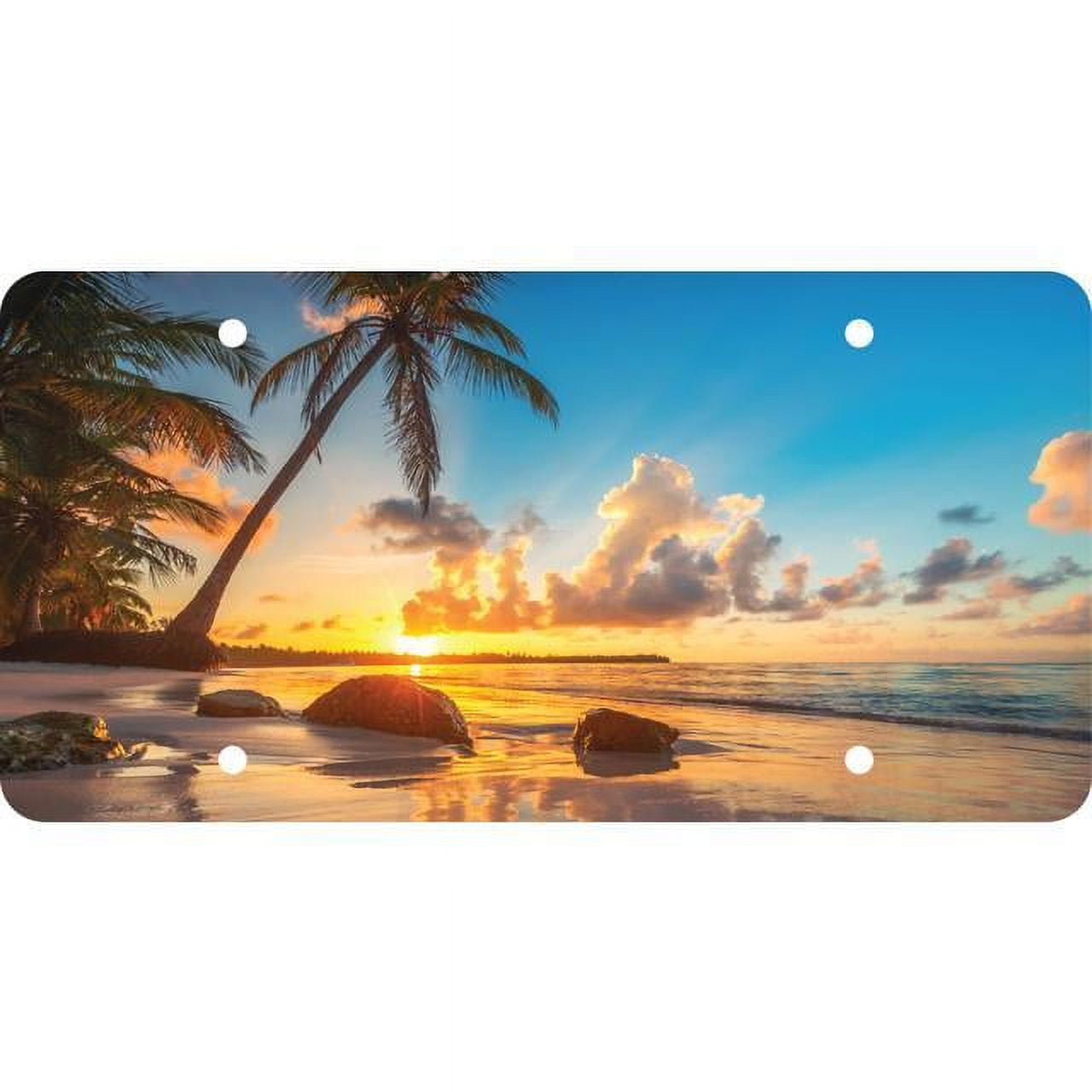 Beach Sunset Unbreakable Plastic License Plate - Walmart.com