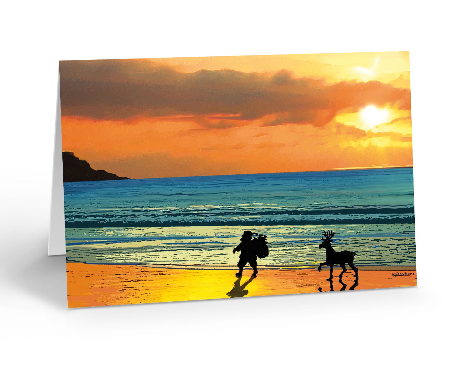Beach Sunset Walk Christmas Card - 18 Boxed Cards & Envelopes - 30066 ...