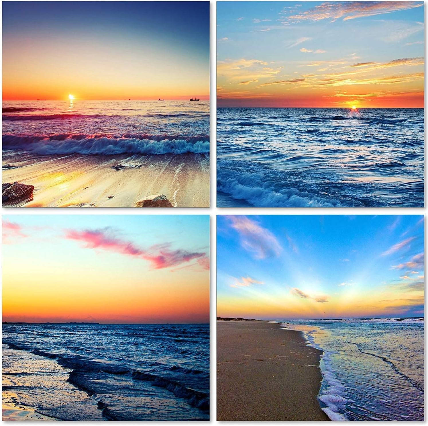 Beach Sunset Wall Art Beach Canvas Sea Sunset Sunset Beach Wall Art ...