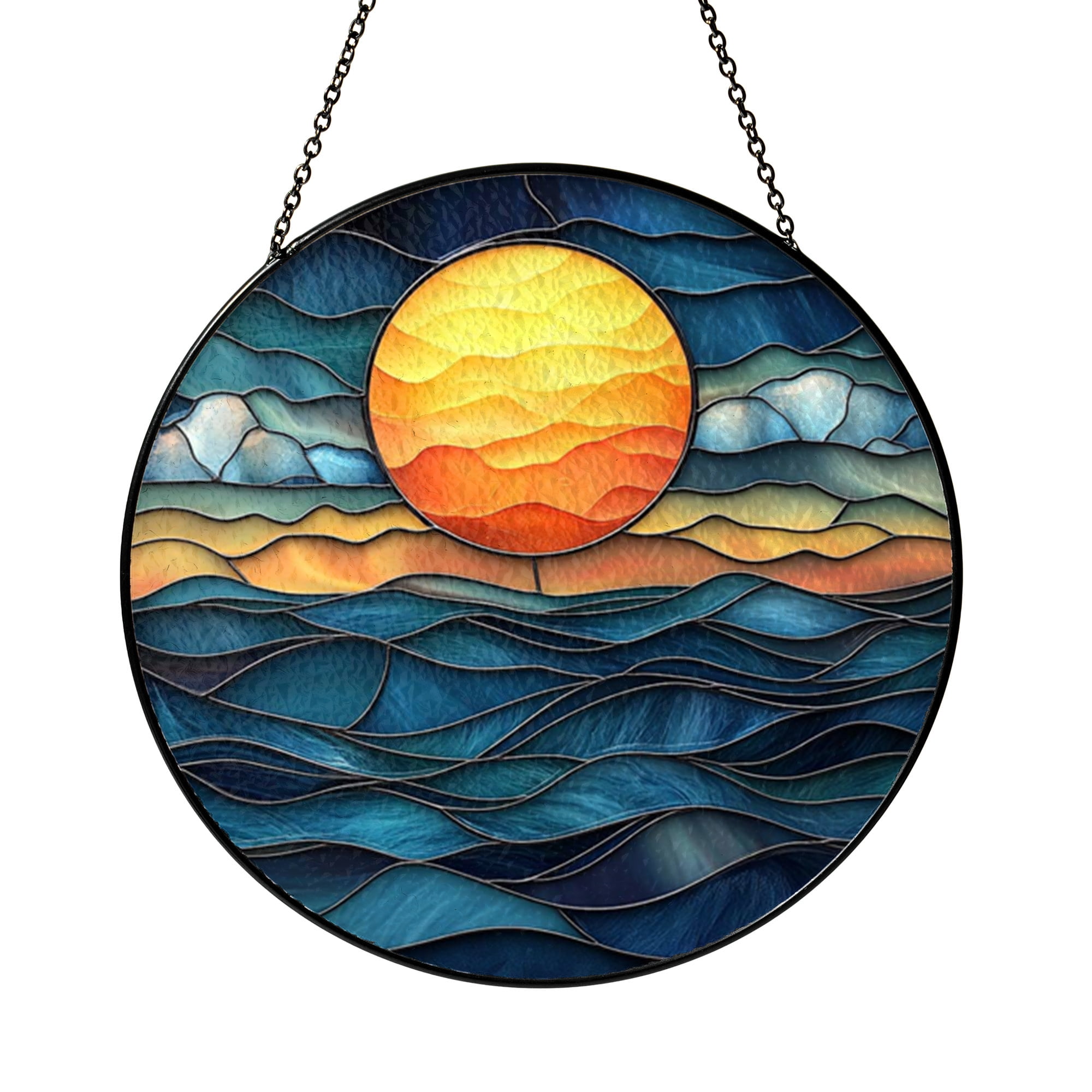 Beach Sunset Window Hanging – Decorative Stained Glass Art - Walmart.com