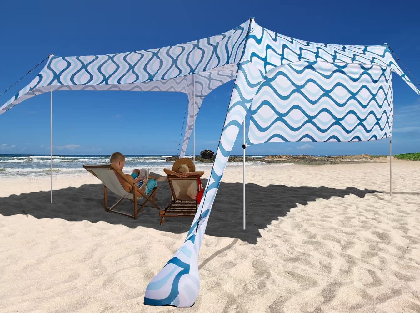 Beach Sunshade with Side Wall Shade Windproof Design,Sun Shelter UPF50 ...