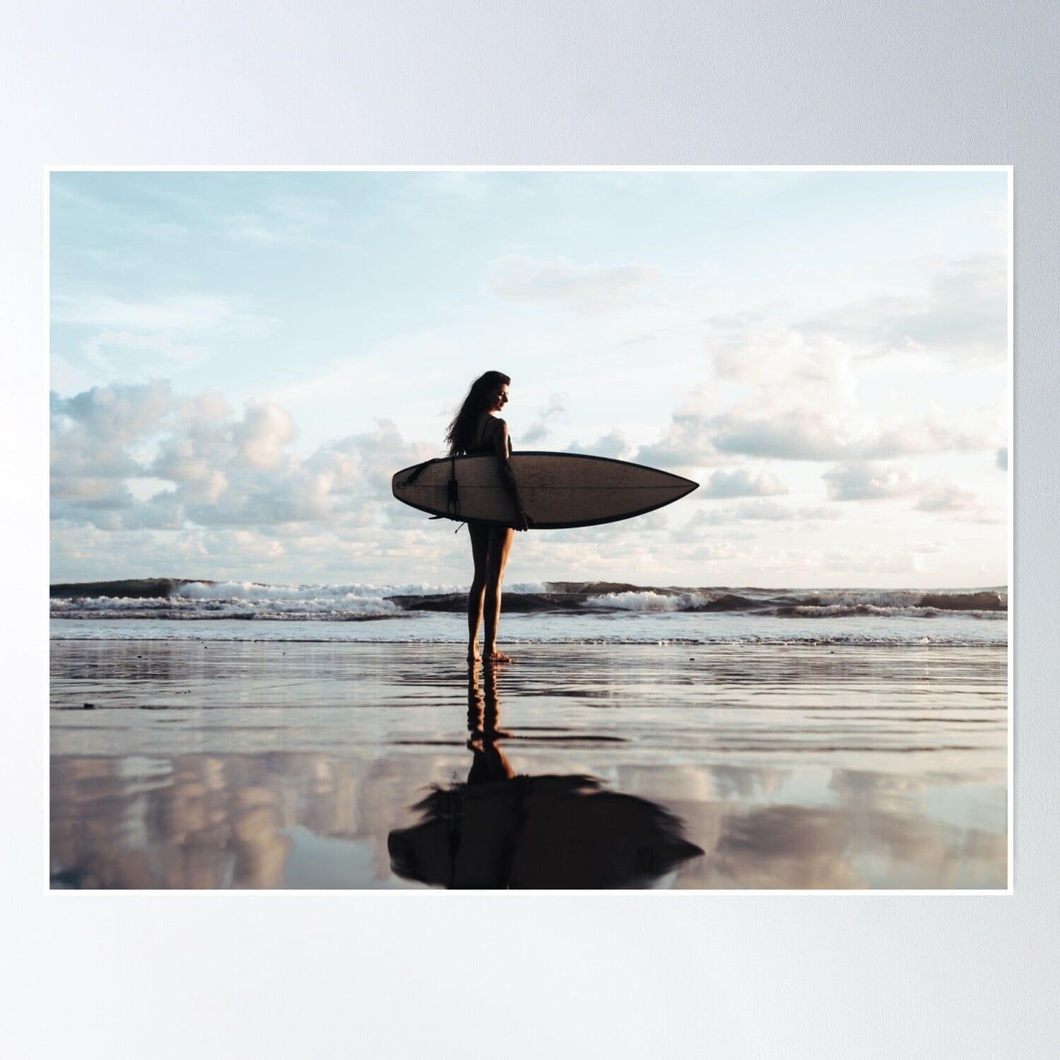 Beach, Surf, Reflection Poster Wall Art, Modern Wall Decor, 24x36 ...