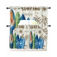 Beach Surfboard Kitchen Curtains Sets 36 Inch Length with Valance ...