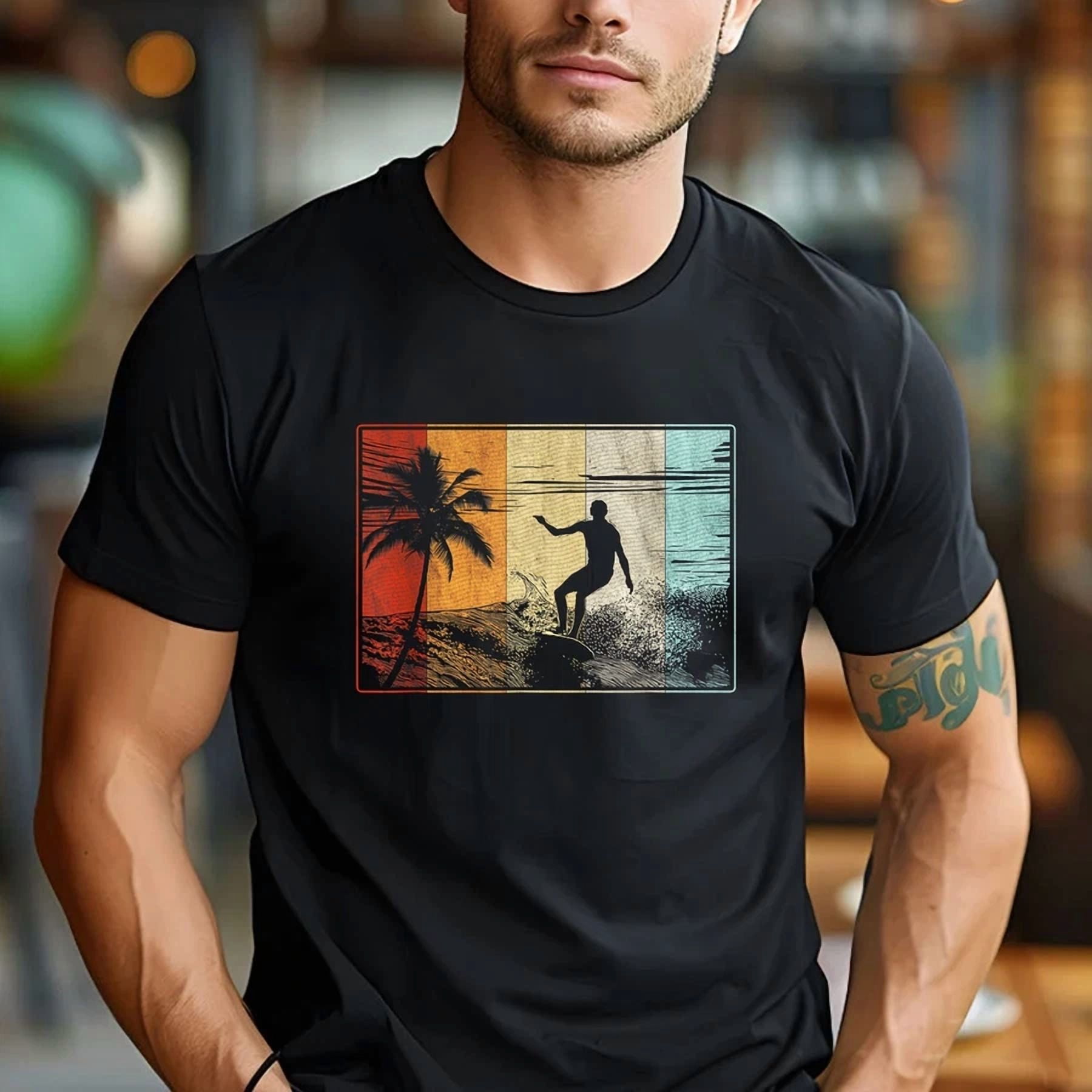 Beach Surfing Retro Surfboard Vintage Surfer Summer Vacation Graphic ...
