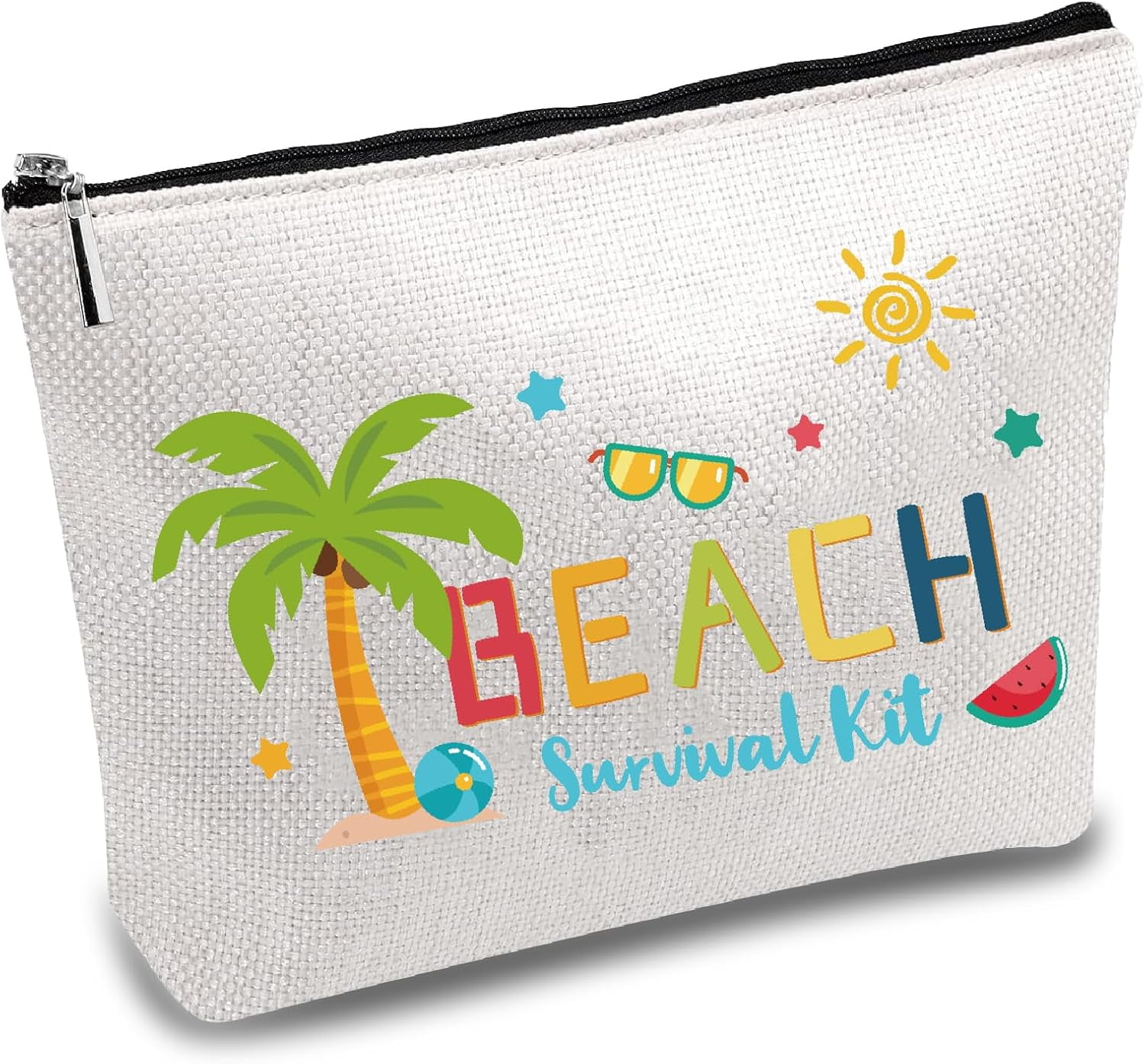 Beach Survival Kit Bag Beach Makeup Bag Polycotton Beach Cosmetic Multi ...