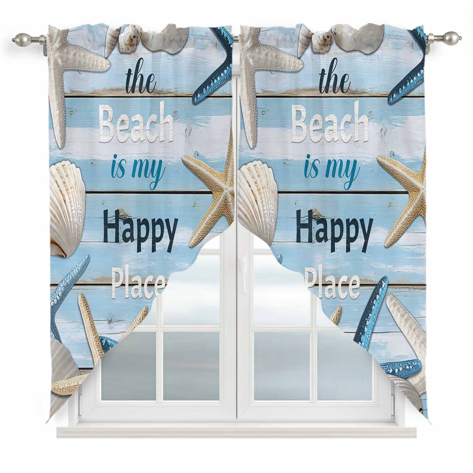 The Beach Swag Curtain Valance for Window 2 Panels Is My Happy Place ...