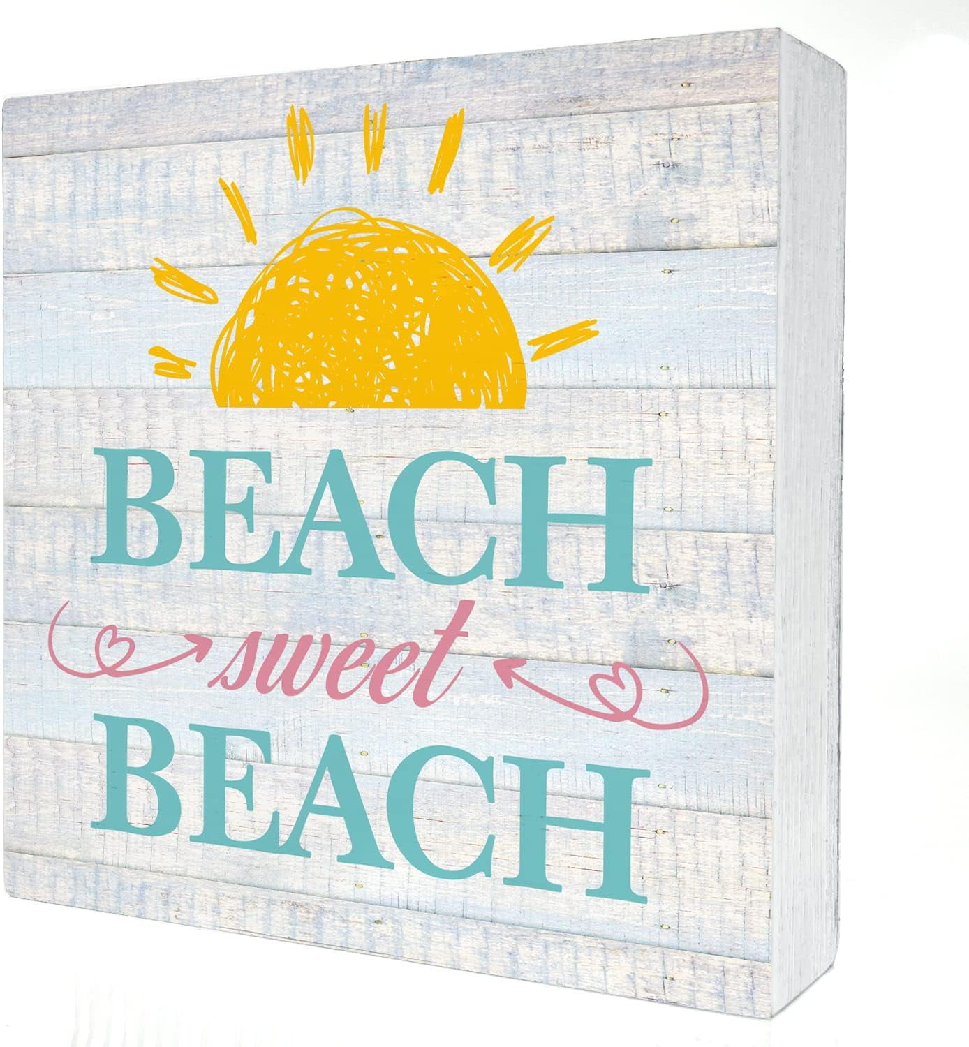 Beach Sweet Beach Wood Box Sign Home Decor Rustic Beach Life Wooden Box ...