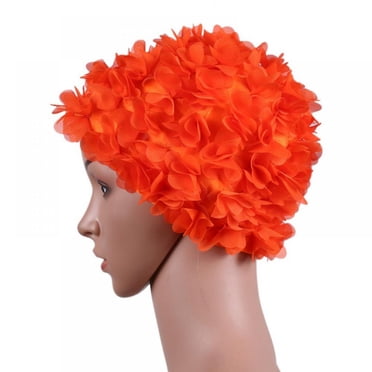 Beemo Floral Petal Swim Cap for Women – Retro Style Vintage Bathing Cap ...