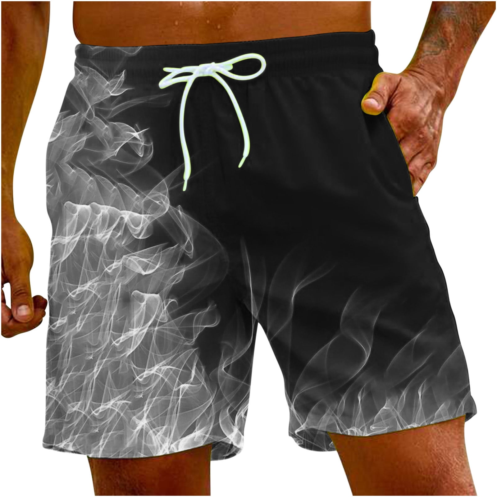Beach Swimming Shorts for Women,Men's Swim Trunks Quick Dry 3D Flame ...