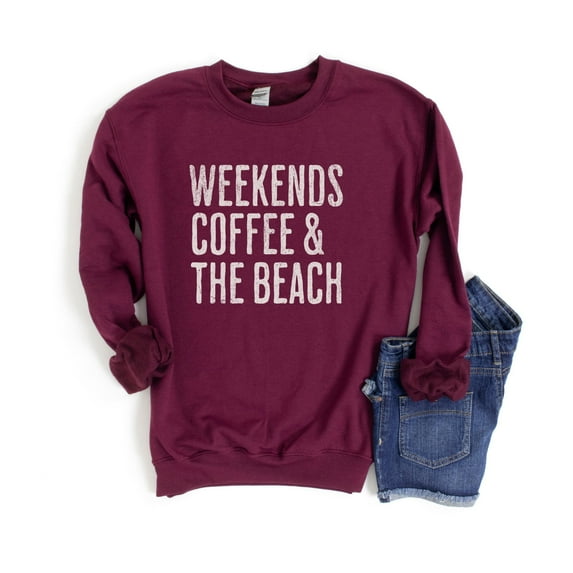 Beach T-Shirt, Weekends Coffee The Beach T-Shirt, Beach Pullover, Beach ...