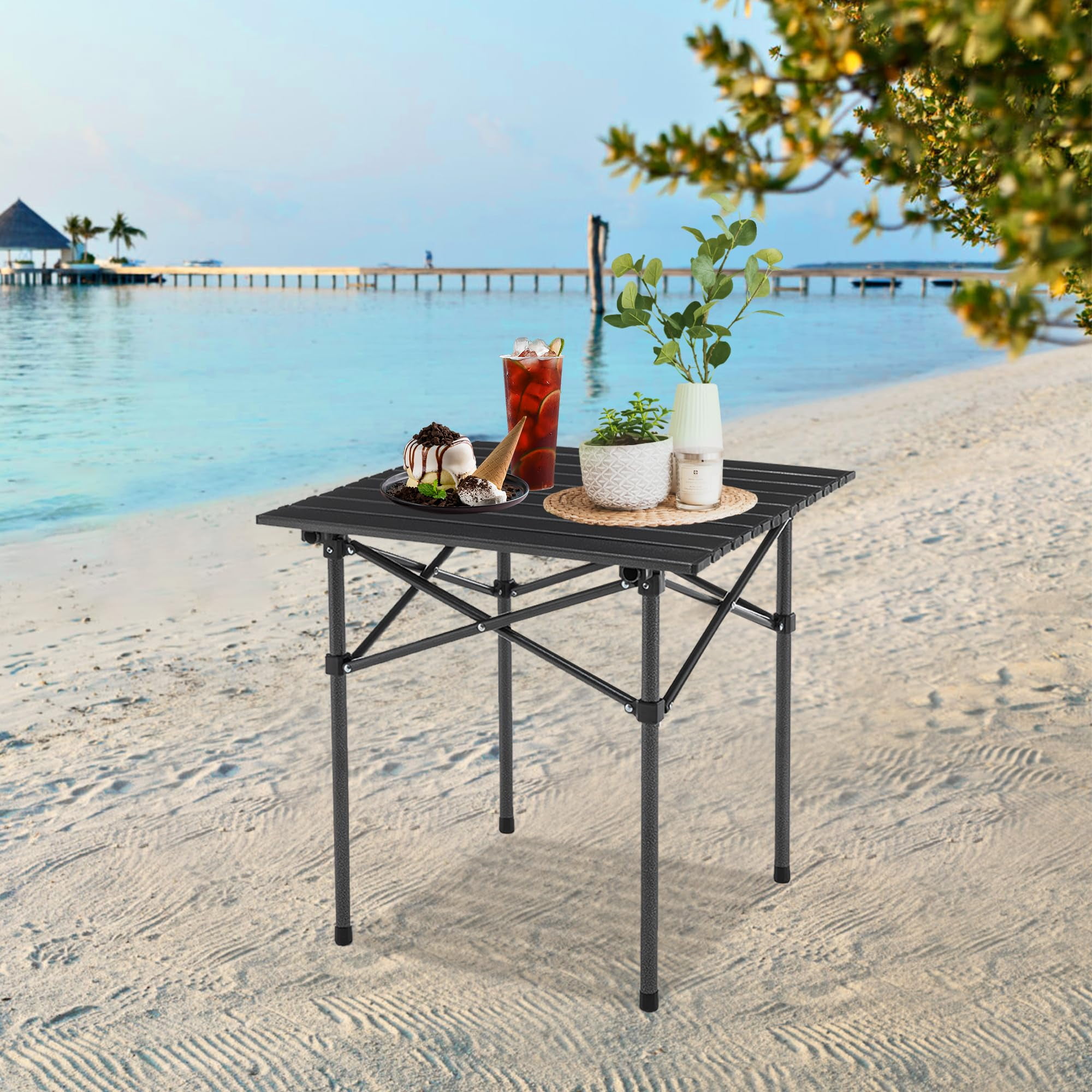 Apeaka Ultralight Compact Folding Table, Black - Walmart.com