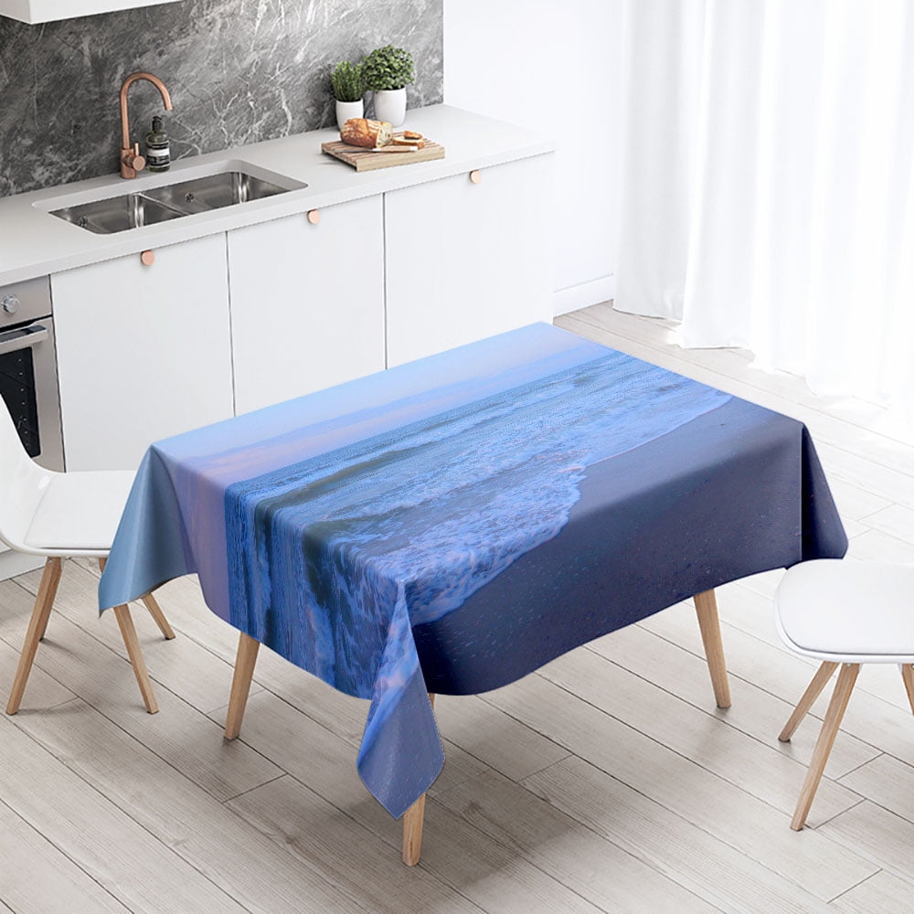 Beach Tablecloth Seaside Sunset Anti-Stain Waterproof Rectangular ...