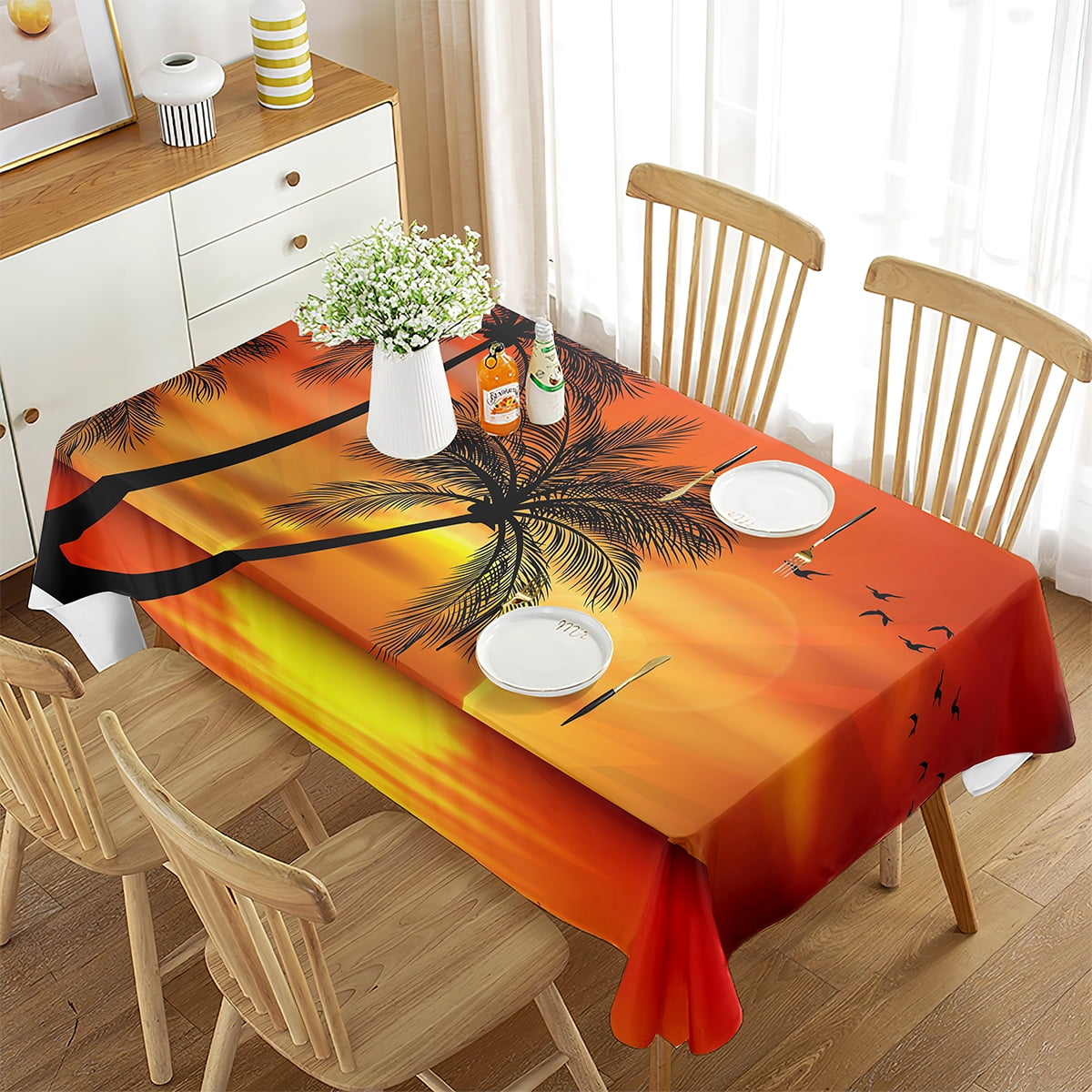 Beach Tablecloths Summer Sea Coconut Trees Home r Table Cloths ...