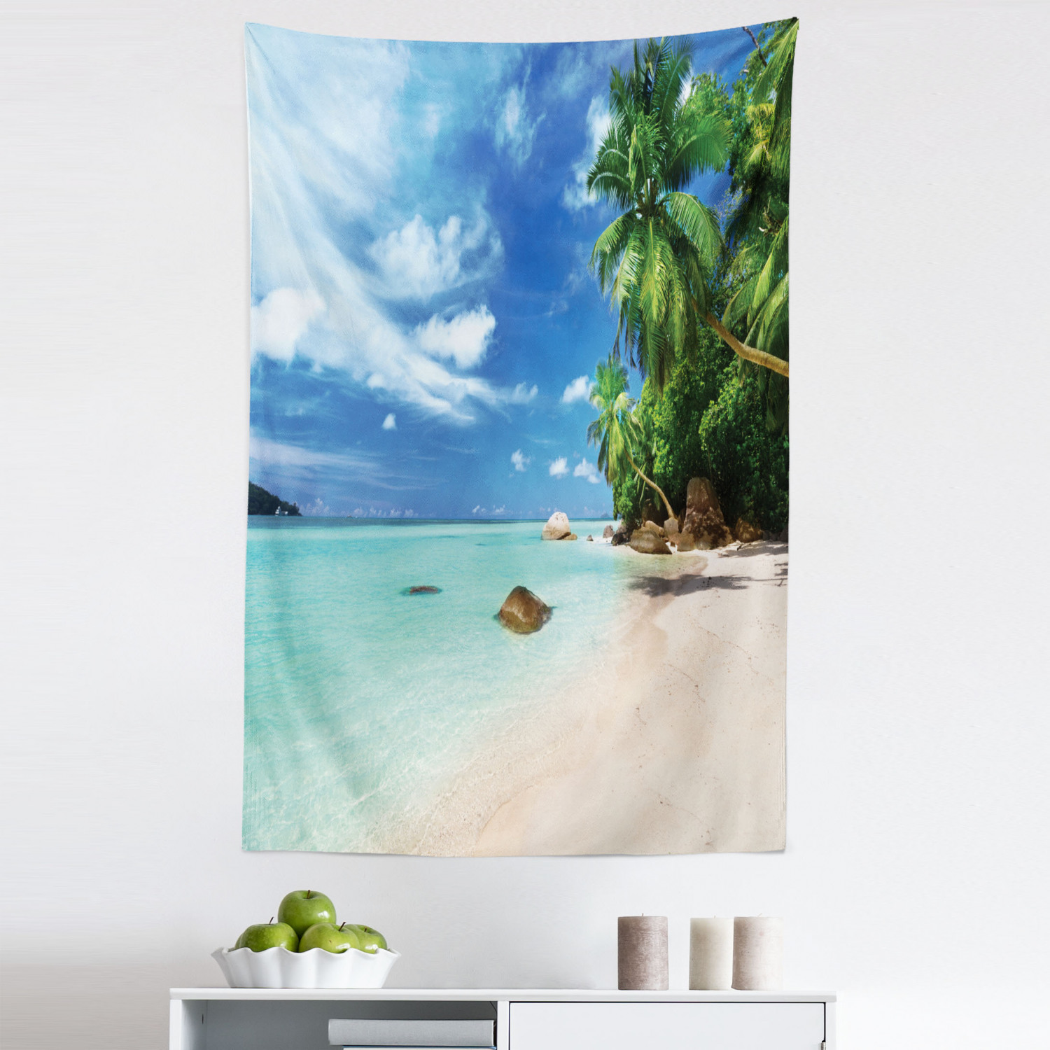 Beach Tapestry, Seascape Nature Relaxation Picture Idyllic Beach on ...