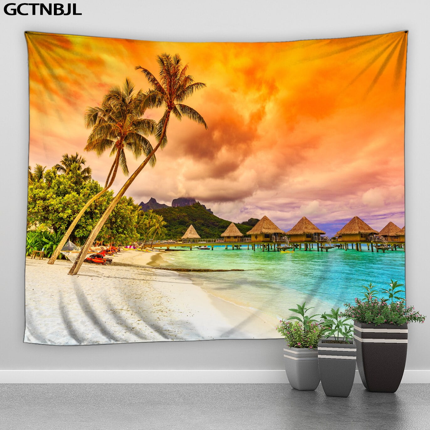 Beach Tapestry Wall Hanging Coconut Tree Wall Tapestry Surf Bohemian ...