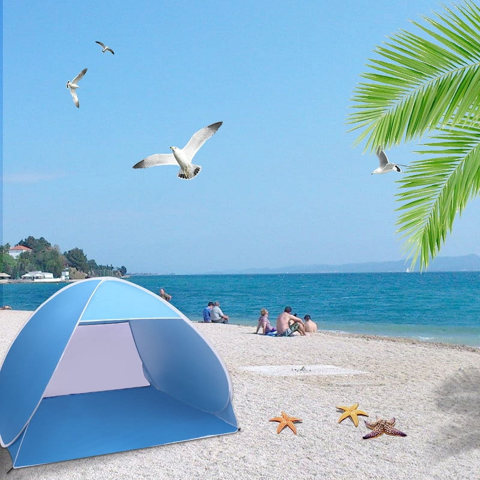 Beach Tent 2-3 Person Beach Tent Pop Up Sun Shelter Tent Big ...