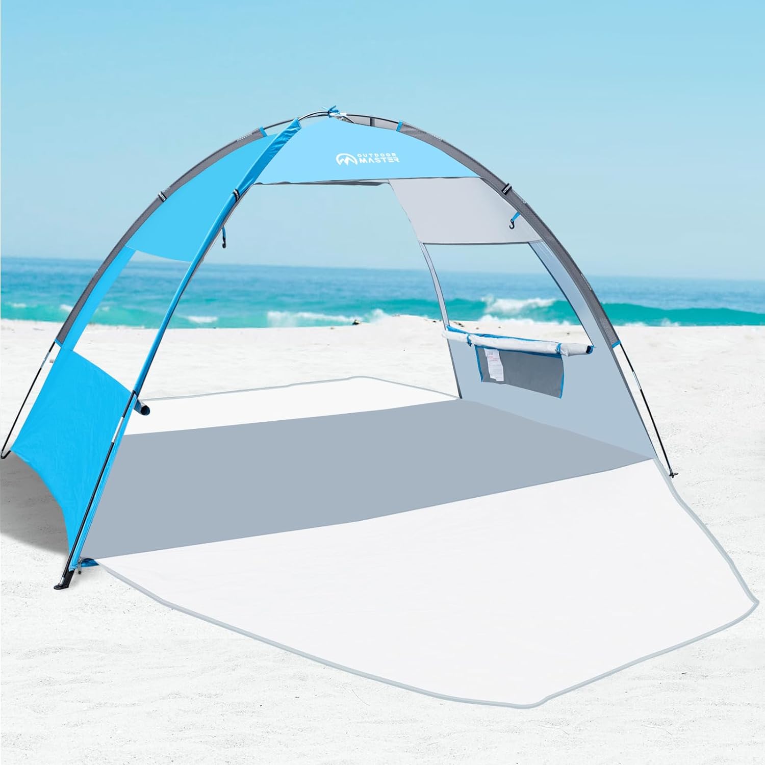 Beach Tent for 3 Person with 2 Doors, Easy Setup Sun Shade Shelter, Portable Beach Shade Sun ...