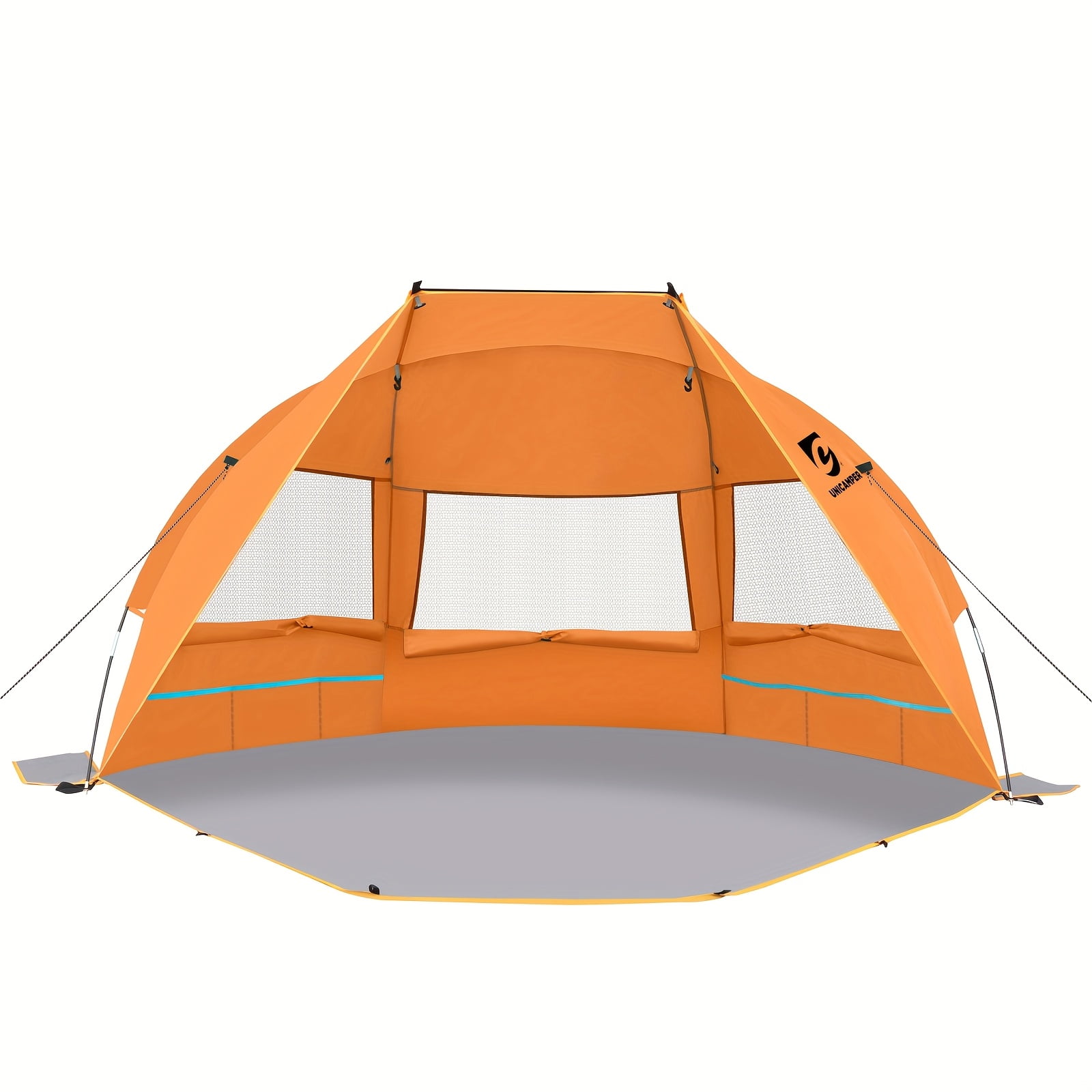Beach Tent 3 Person Sun Shelter UPF 50 with Extended Waterproof Pe Floor & 3 Mesh Roll Up ...