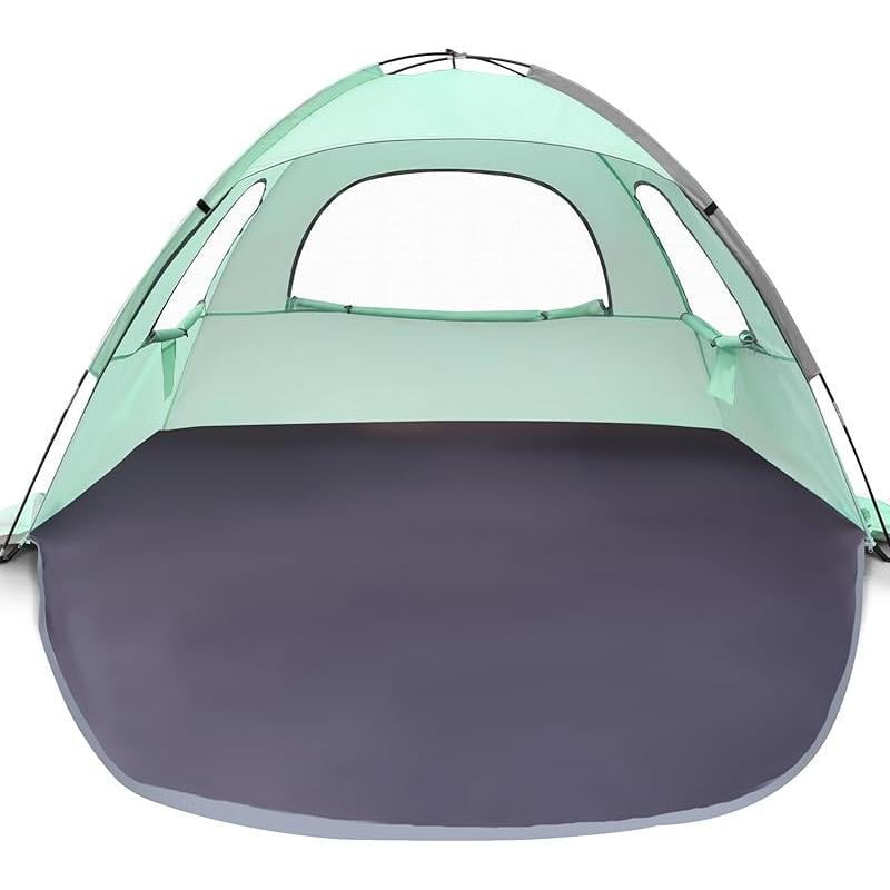 Beach Tent Anti-UV Portable Sun Shade Shelter, Extendable Floor with 3 Ventilating Mesh Windows ...