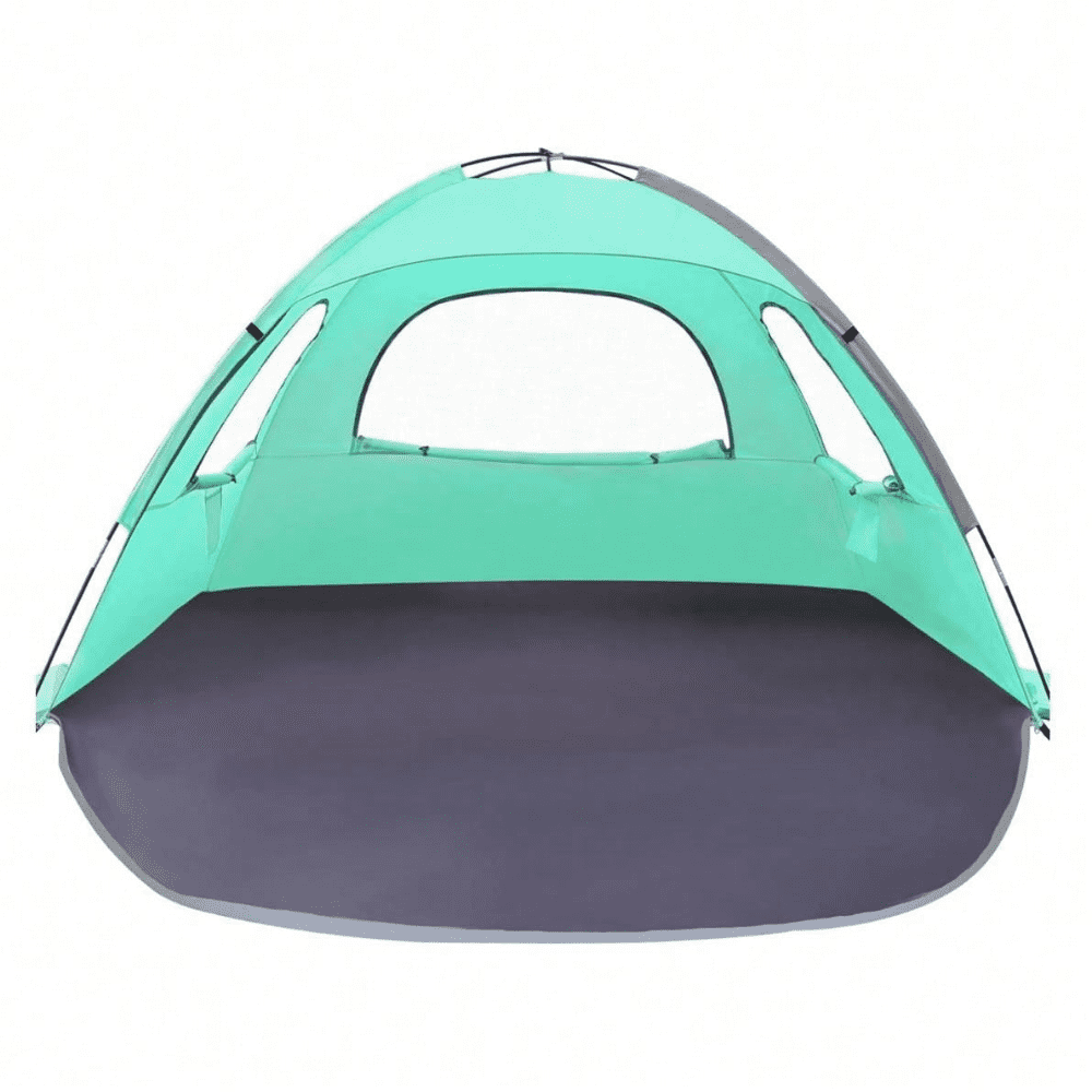 Beach Tent Anti-UV Portable Sun Shade Shelter For 3 Person, Extendable Floor With 3 Ventilating ...
