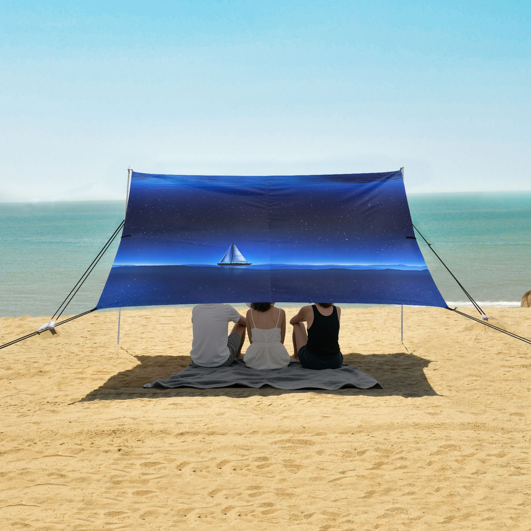 Beach Tent Beach Canopy 9.2x10.5Ft Beach Tent Sun Shelter Outdoor ...