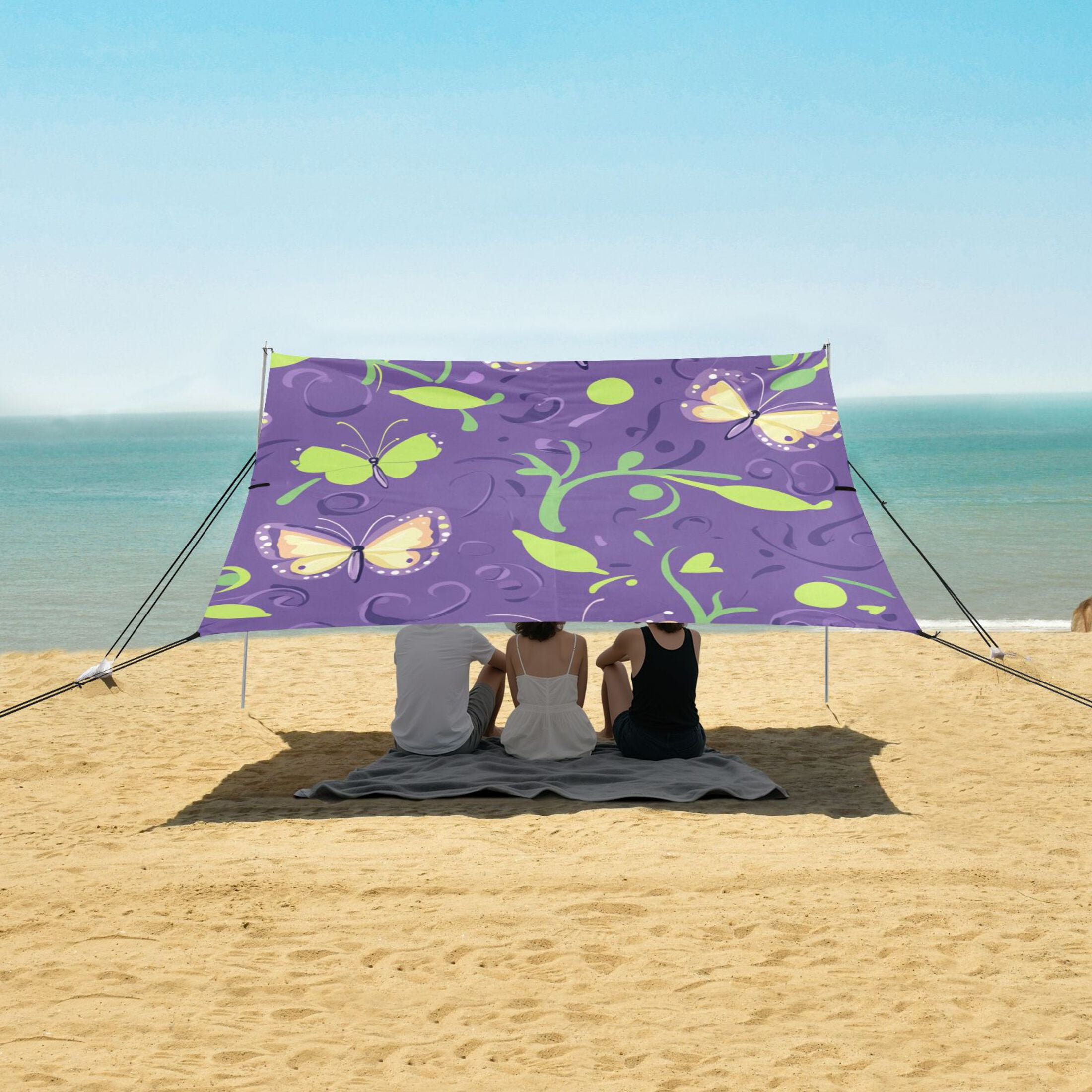 Beach Tent Beach Canopy 9.2x10.5Ft Beach Tent Sun Shelter Outdoor Canopy with Carry Bag for ...