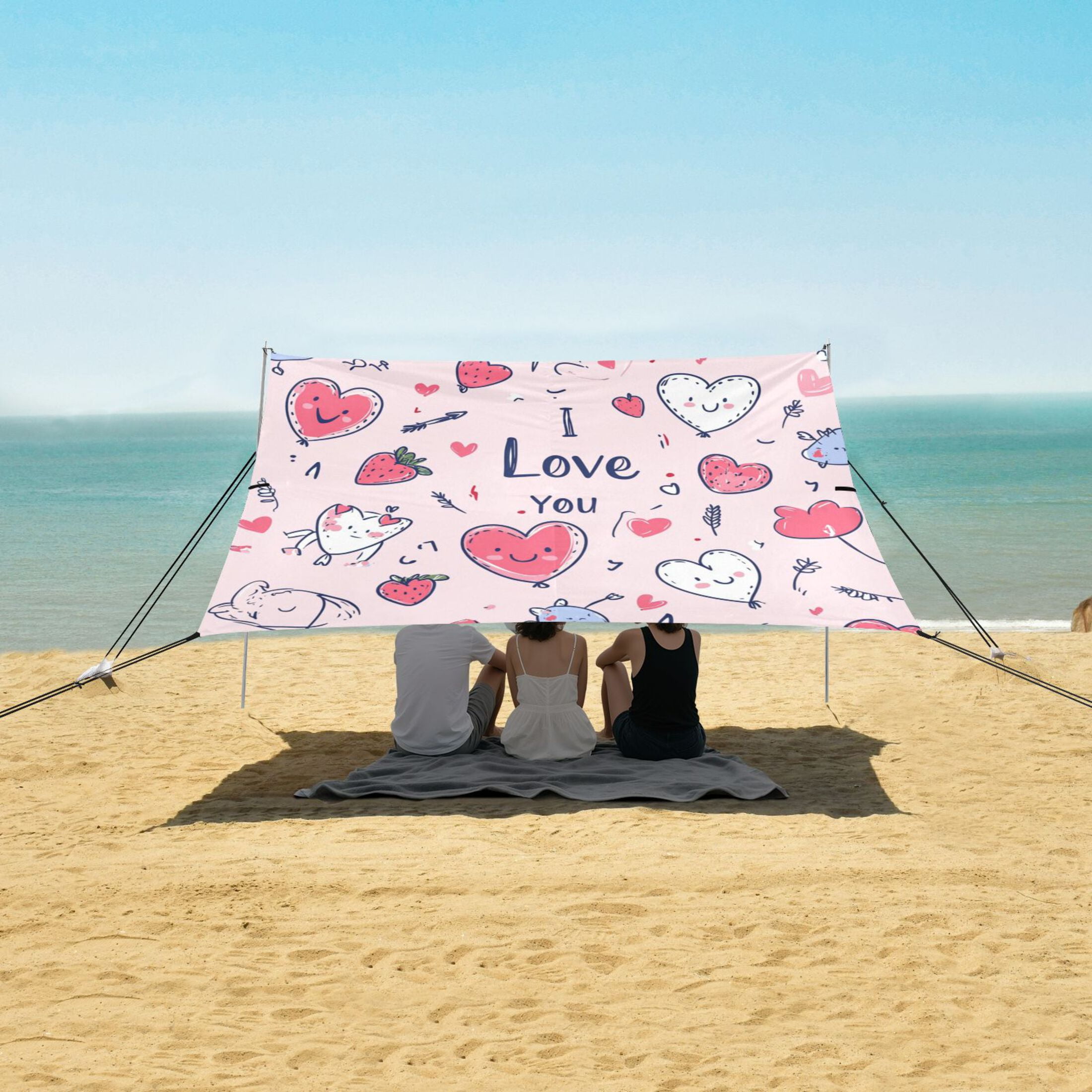 Beach Tent Beach Canopy 9.2x10.5Ft Beach Tent Sun Shelter Outdoor Canopy with Carry Bag for ...