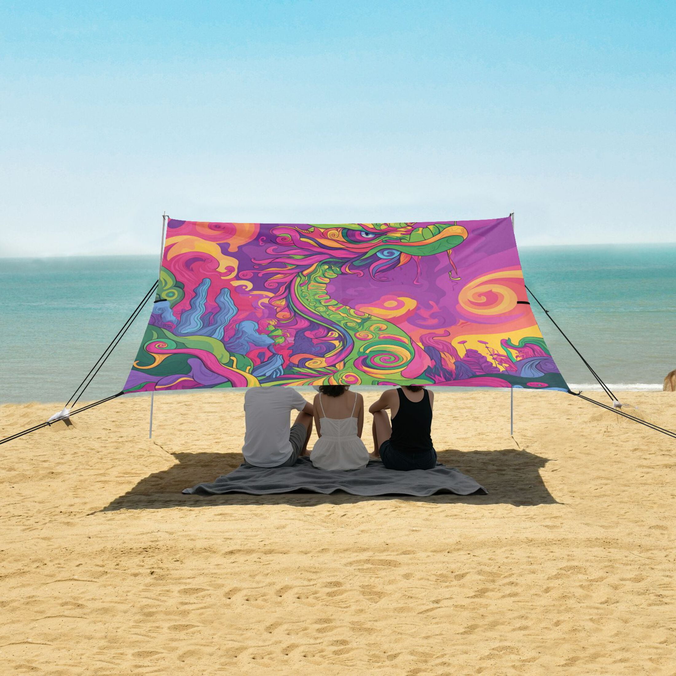 Beach Tent Beach Canopy 9.2x10.5Ft Beach Tent Sun Shelter Outdoor ...