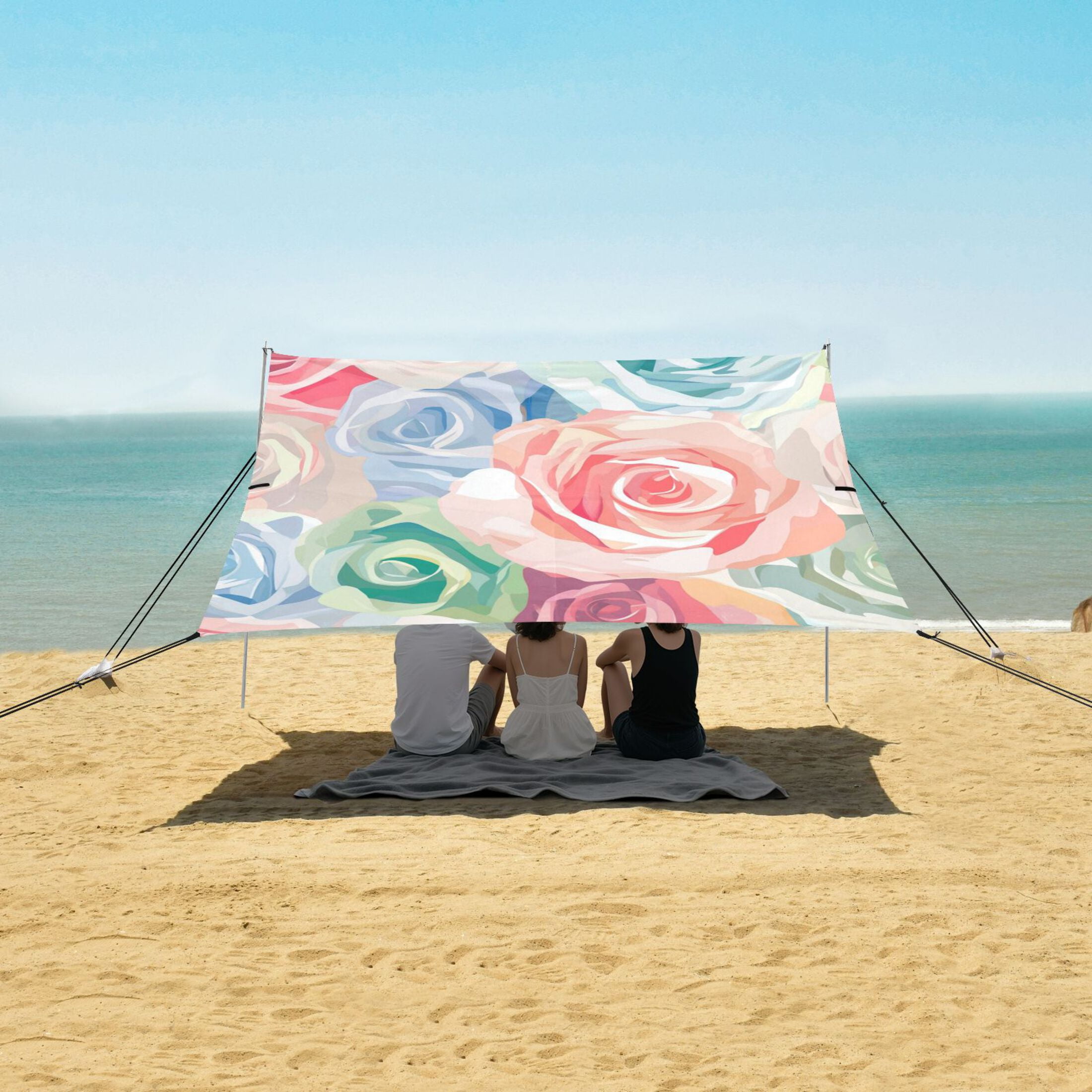 Beach Tent Beach Canopy 9.2x10.5Ft Beach Tent Sun Shelter Outdoor Canopy with Carry Bag for ...