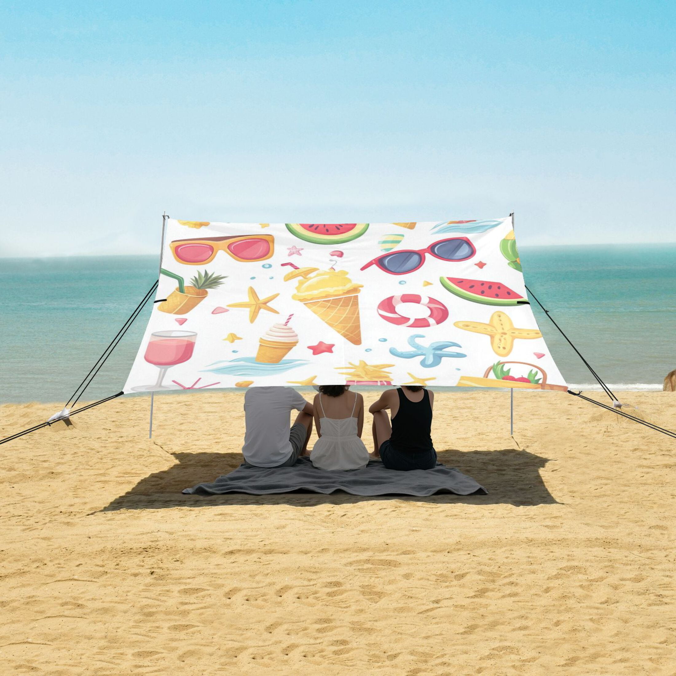 Beach Tent Beach Canopy 9.2x10.5Ft Beach Tent Sun Shelter Outdoor Canopy with Carry Bag for ...