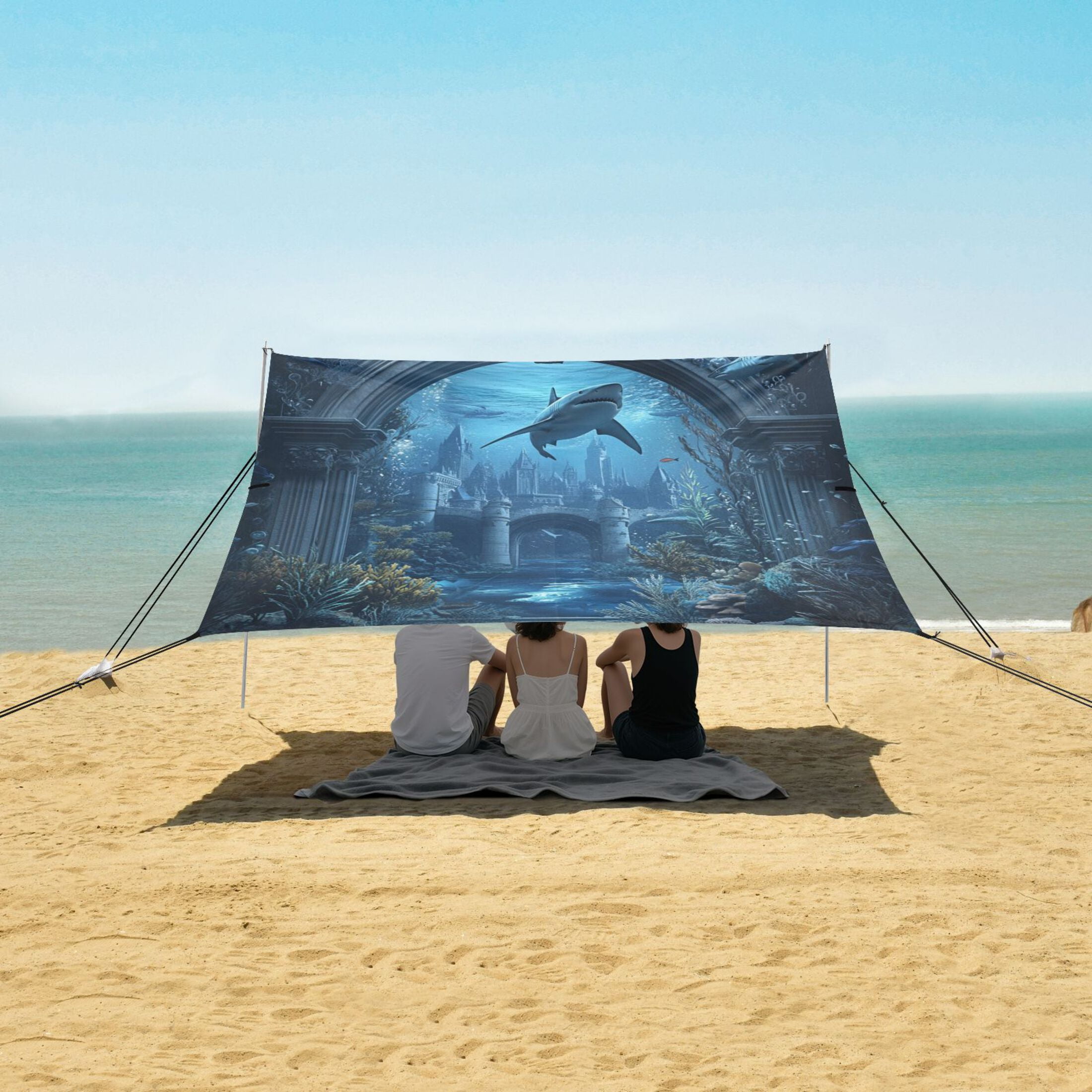 Beach Tent Beach Canopy 9.2x10.5Ft Beach Tent Sun Shelter Outdoor ...