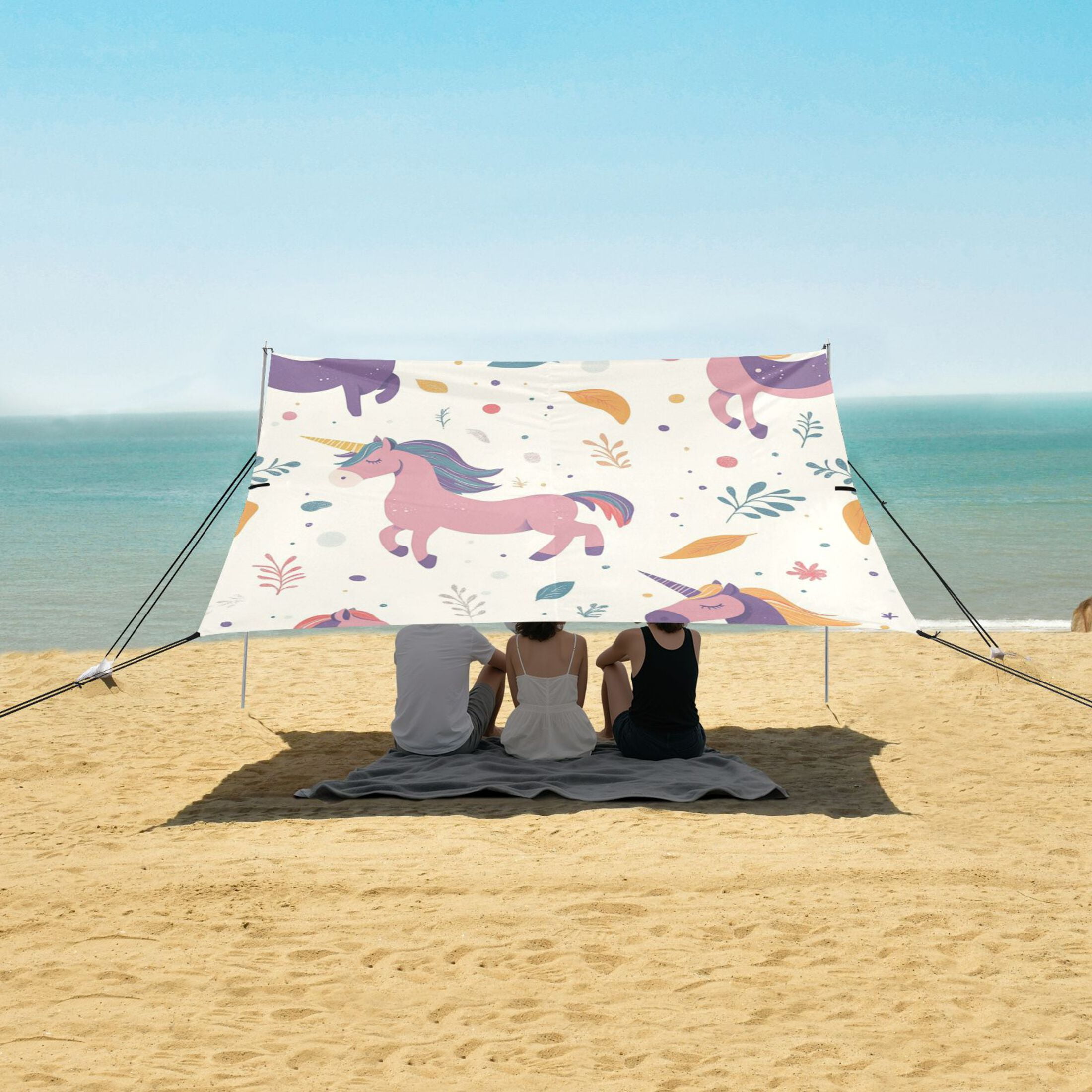 Beach Tent Beach Canopy 9.2x10.5Ft Beach Tent Sun Shelter Outdoor Canopy with Carry Bag for ...